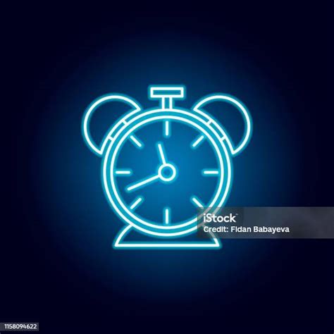 시계 타이머 네온 스타일의 시간 윤곽 선 도면 아이콘 교육 일러스트 라인 아이콘의 요소입니다 기호는 웹 로고 모바일 앱 Ui
