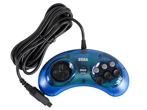 Clear Blue 6 Button Arcade Pad Controller Retro Bit Sega Genesis Clear Blue 6 Button Arcade Pad Controller Retro Bit Sega Genesis
