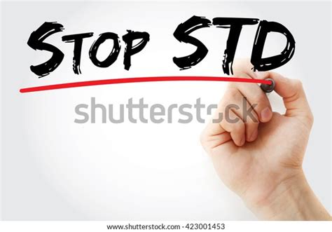 Hand Writing Stop Std Sexually Transmitted Stock Photo Shutterstock