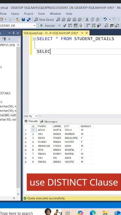 Sql Distinct Why It Doesnt Work The Way You Think It Does Shorts Youtube