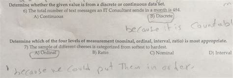 solved determine whether the given value is from a discrete