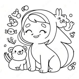 Aphmau With Cute Pets Coloring Page Coloring Pages Com