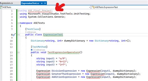 C Why Cant I Import The Rest Of My Project In The Unit Tests