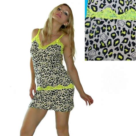 Hello Kitty Intimates And Sleepwear Nwt Sanrio Hello Kitty Wild Kitty Lace Trim Cotton Chemise