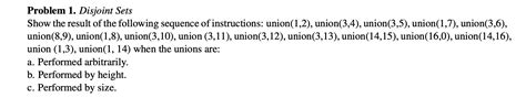 Solved Problem 1 ﻿disjoint Sets In Javashow The Result Of