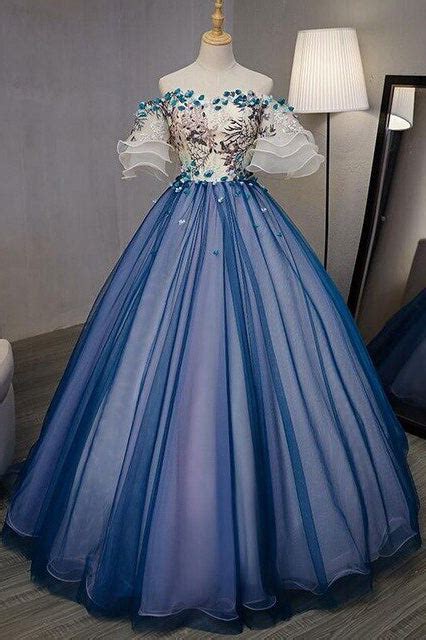 Ball Gown Off The Shoulder Short Sleeve Lace Up Sweetheart Prom Dresses With Appliques On Sale