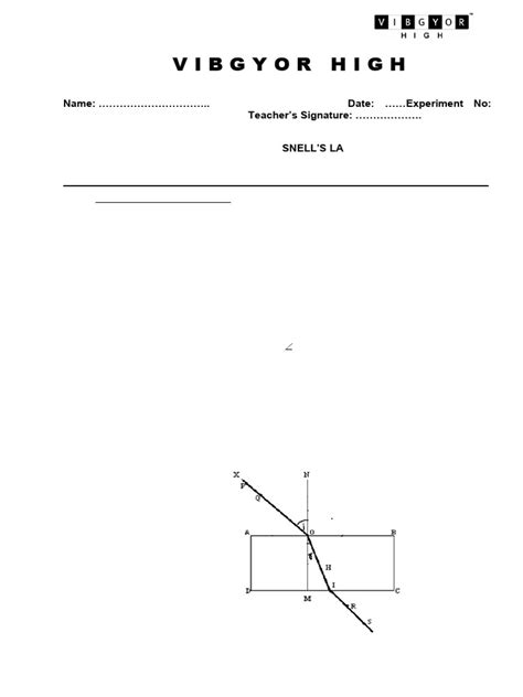 Snells Law Lab For Grade 10 Pdf Refraction Electromagnetic Spectrum