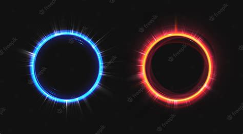 홀로그램 효과 원 세트 무료 벡터