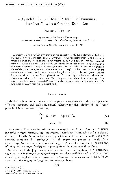Pdf Investigation Of A Three Dimensional Spectral Element Method For