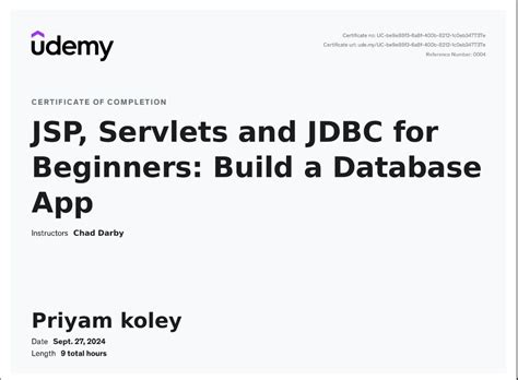 completed jsp servlets and jdbc course on udemy priyam koley posted on the topic linkedin