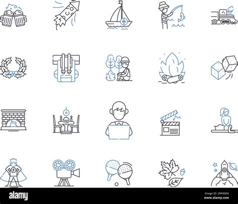 Tour Line Icons Collection Adventure Sightseeing Excursion Exploration Journey Route Trek