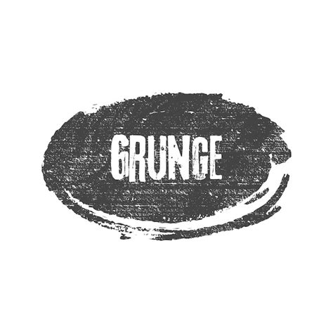 Premium Vector Grunge Black Ellipse Brush Shape Vector Illustration
