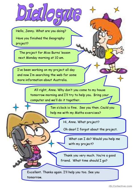 165 Dialogues Elementary A1 English Esl Worksheets Pdf