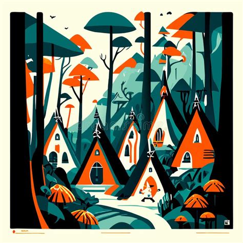 Illustration Of A Halloween Theme With A Haunted House And Trees Ai Generated Stock