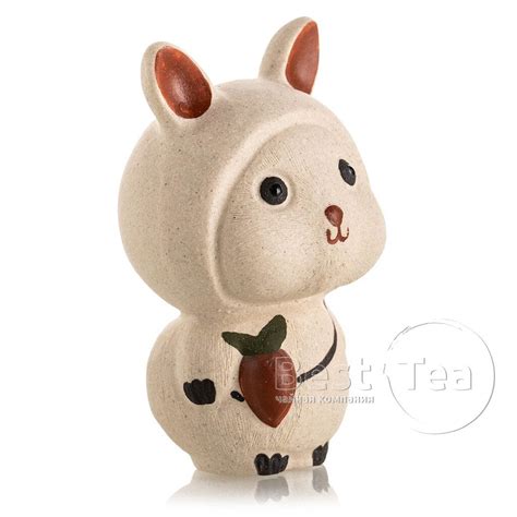 Кролик с Морковкой чайная игрушка из глины оптом в Besttea