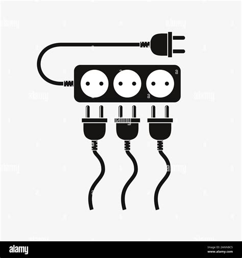 Extension Cord Vector Illustration Icon Of Power Extension Cord Simple Black Electrical