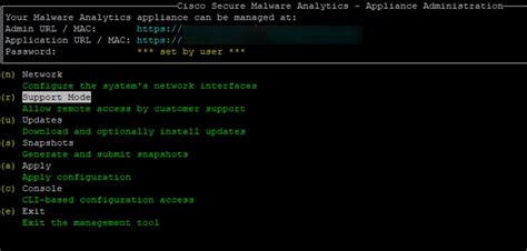 Generate Secure Malware Analytics Support Snapshot And Enable Live Support Session Cisco