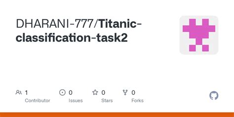 GitHub DHARANI 777 Titanic Classification Task2