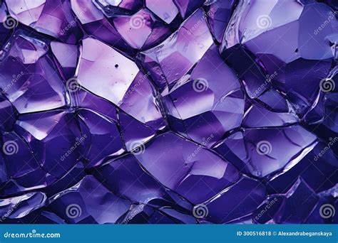 Banner With Purple Broken Glass Texture Stock Illustration
