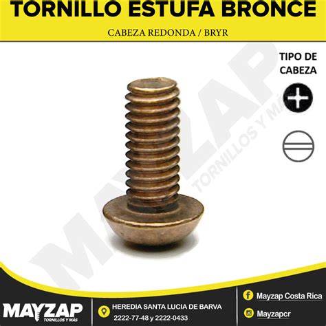 Tornillo Estufa Cabeza Cilindrica De Bronce De 316 Mayzap Tornillos