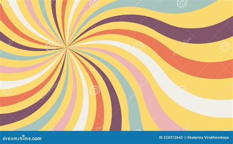 Retro Background With Color Sunburst Or Starburst Pattern With Vintage Color Palette Swirl