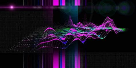 Abstract Technology Grid Background With Connecting Dots And Blurred