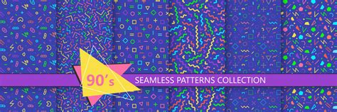 Collection Of Abstract Seamless Colorful Patterns Vector Image