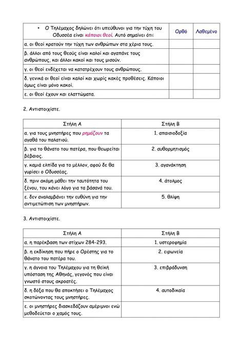 ΟΜΗΡΟΥ ΟΔΥΣΣΕΙΑ Φύλλο εργασίας Ραψωδία α στιχ 174 360 Online Exercise For Live Worksheets