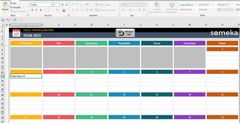 Excel Takvim Şablonu 2025 Aylık Ve Yıllık Planlayıcı