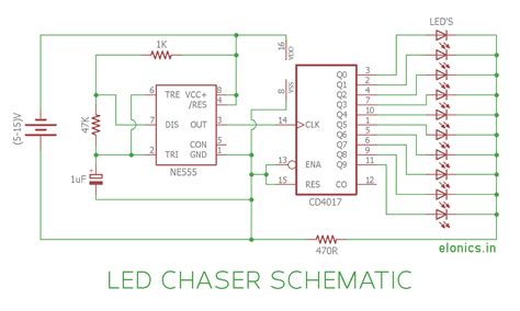 Simple Led Chaser Circuit Diagram Chaser Light Circuit Diagr