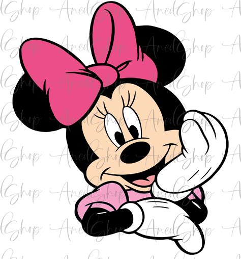 Minnie Mouse Face Outline Pink