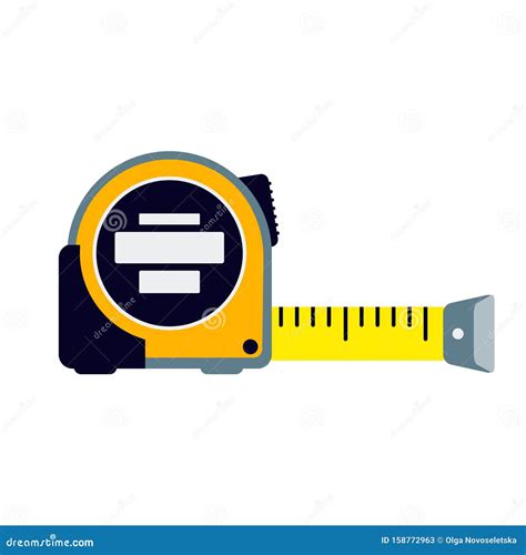 Measuring Tape Tool Flat Vector Illustration On White Background 158772963
