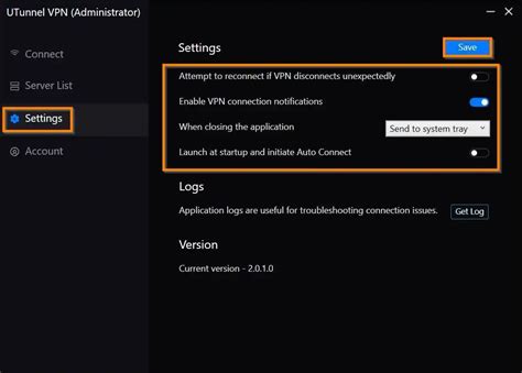 how to configure utunnel windows vpn client