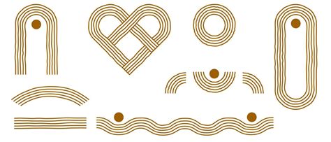 Set Of Geometric Linear Shapes In Boho Style Arcs And Arches Of Wavy Lines 35079394 Vector Art