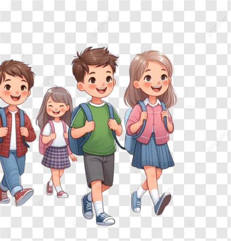 함께 학교로 돌아가는 아이들 아이들은 학교에 간다 어린이들 학교로 돌아가다 Png 일러스트 및 이미지 에 대한 무료 다운로드 Pngtree