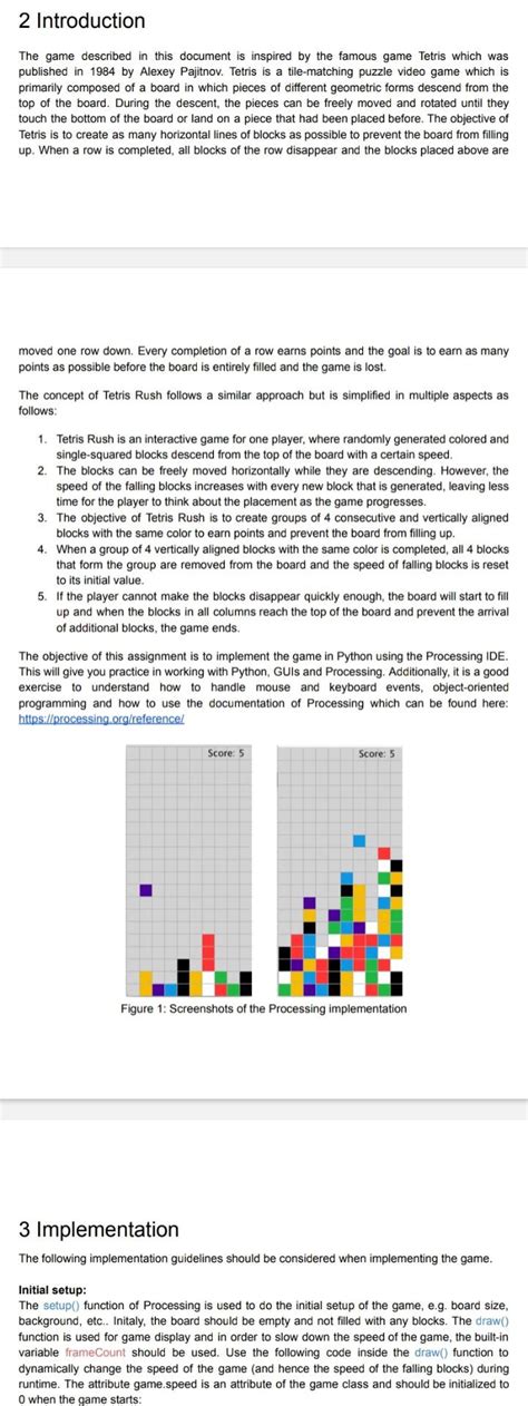 Solved Need Detailed Code For This Tetris Game Using