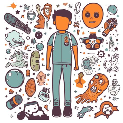 인간의 몸 다른 개체 디자인 만화와 흰색 배경에 고립 된 스티커 클립 아트 벡터 문자 상표 클립 아트 Png 일러스트 및 벡터 에 대한 무료 다운로드 Pngtree