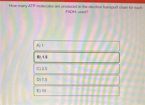 Solved How Many ATP Molecules Are Produced In The Electron Chegg Com