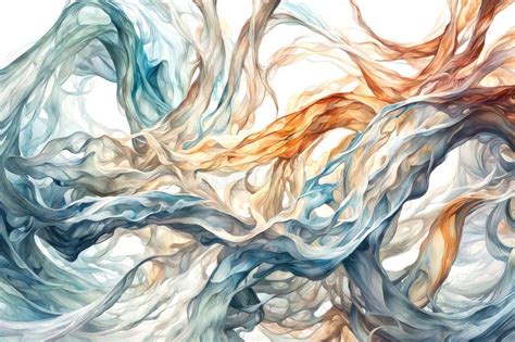 Watercolor Abstract Composition Dynamic Movement Trend Three Dimensionality Concept Graphic
