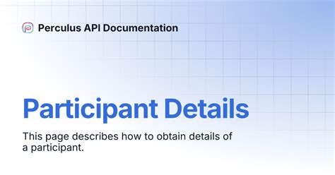 participant details groups api documentation