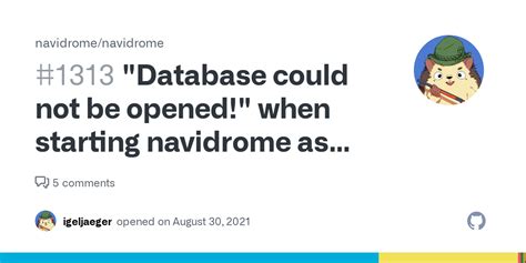 database could not be opened when starting navidrome as docker