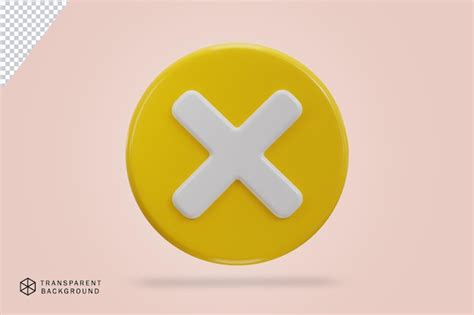 Premium Psd Cross Icon Rejection Symbol Icon 3d Render