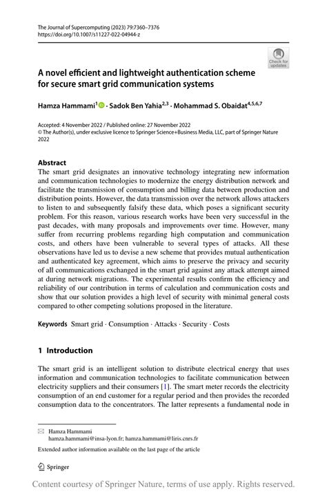 a novel efficient and lightweight authentication scheme for secure smart grid communication