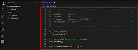 Creating VS Code Projects For VEX IQ Nd Gen VEX Library