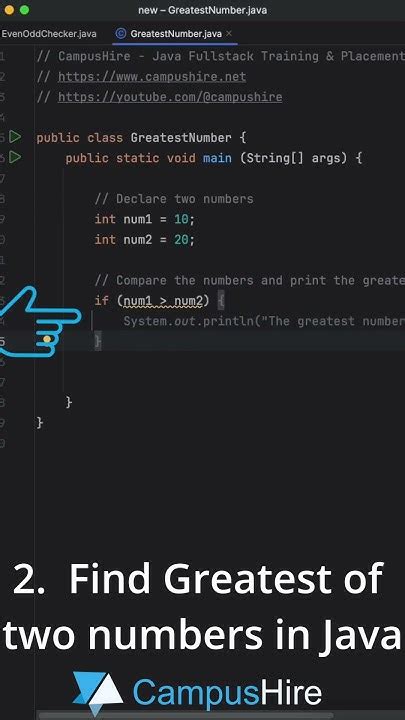 Java 2 Greatest Number Between Two Given Numbers Java