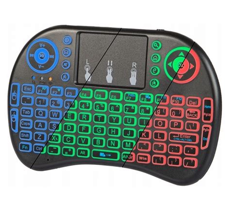 Mini 2 4ghz Wireless Keyboard Rgb Led Backlight Touchpad Pc Sordan