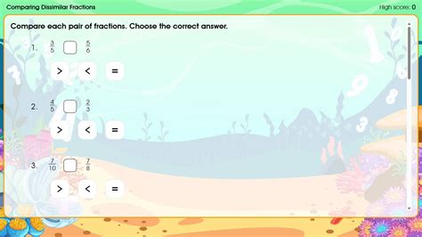 Comparing Dissimilar Fractions Abiva Digital