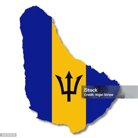 클리핑 경로가 있는 흰색 배경 3d 그림에 바베이도스 국기 지도 경제에 대한 스톡 벡터 아트 및 기타 이미지 경제 국기 그늘 Istock