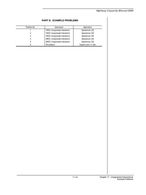 Hcm Unsignalized Sample Problem Pdf Road Infrastructure