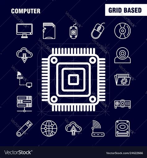 Mobile App Line Icons Set For Infographics Vector Image